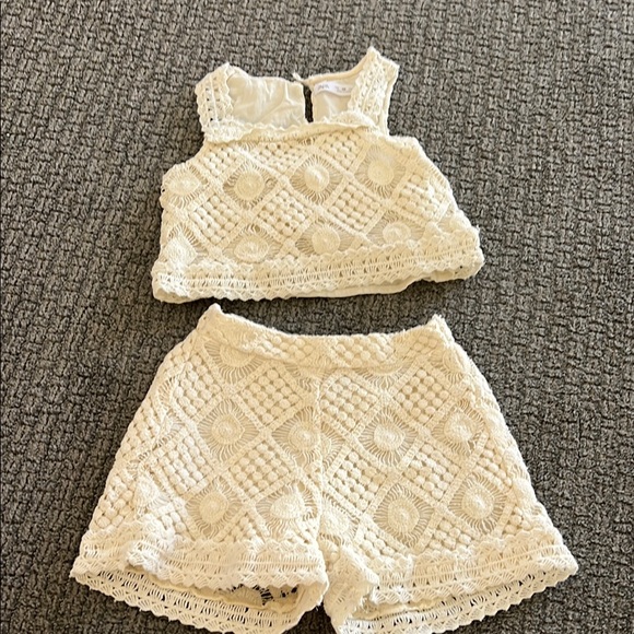 Zara | Matching Sets | Zara Kids Cream Crochet Matching Set | Poshmark